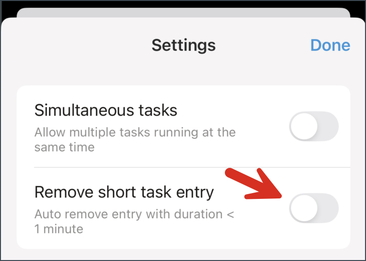 Remove short task entry – Wonderapps