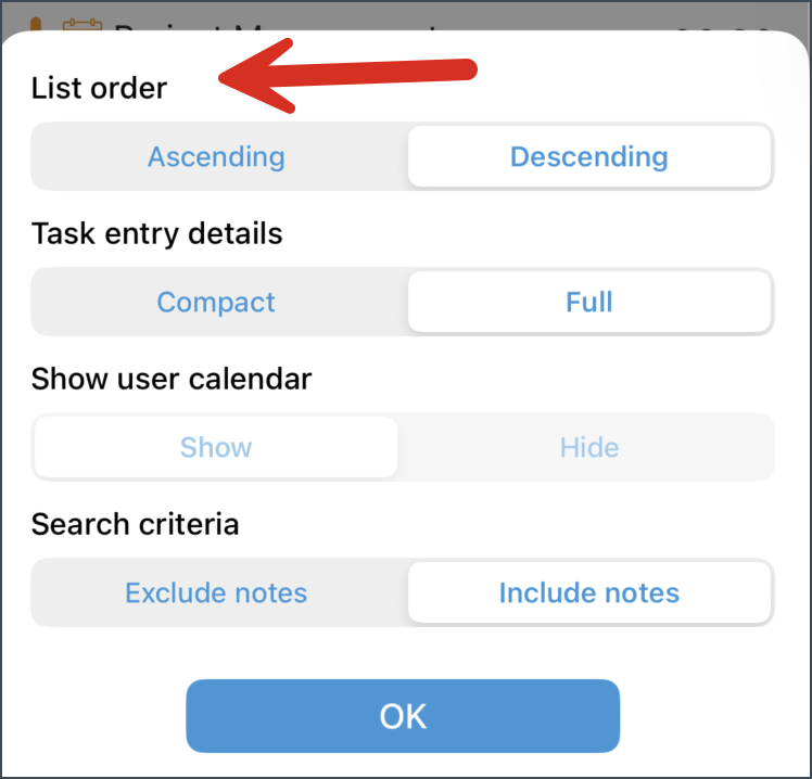 How to change list order on History tab? – Wonderapps